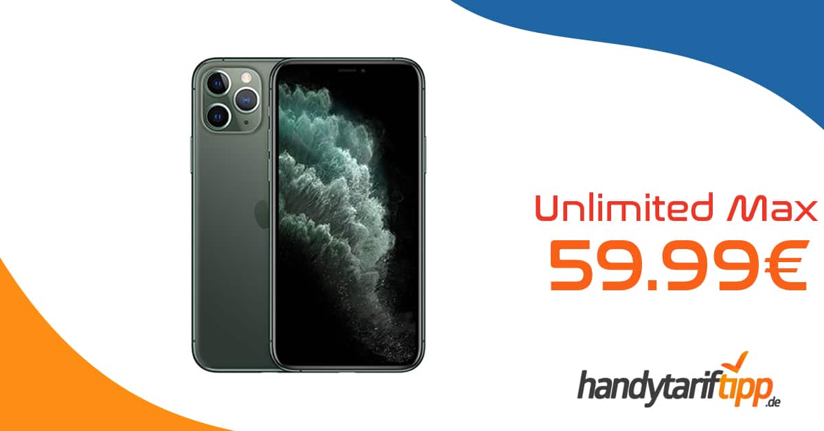 Apple iPhone 11 Pro mit O2 Free Unlimited Max nur 59,99€ - HandyTarifTipp