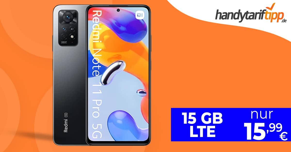 Xiaomi Redmi Note 11 Pro 5G mit 15GB LTE nur 15,99 Euro – nur 1 Euro Zuzahlung - HandyTarifTipp