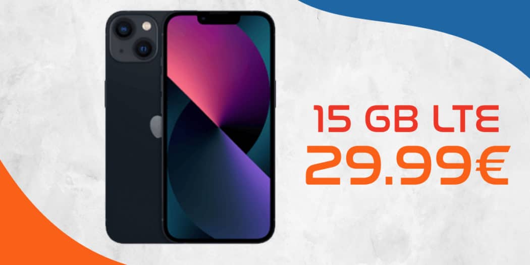 Apple iPhone 13 für einmalig 99 Euro mit 50€ Wechselbonus und 15GB LTE ...