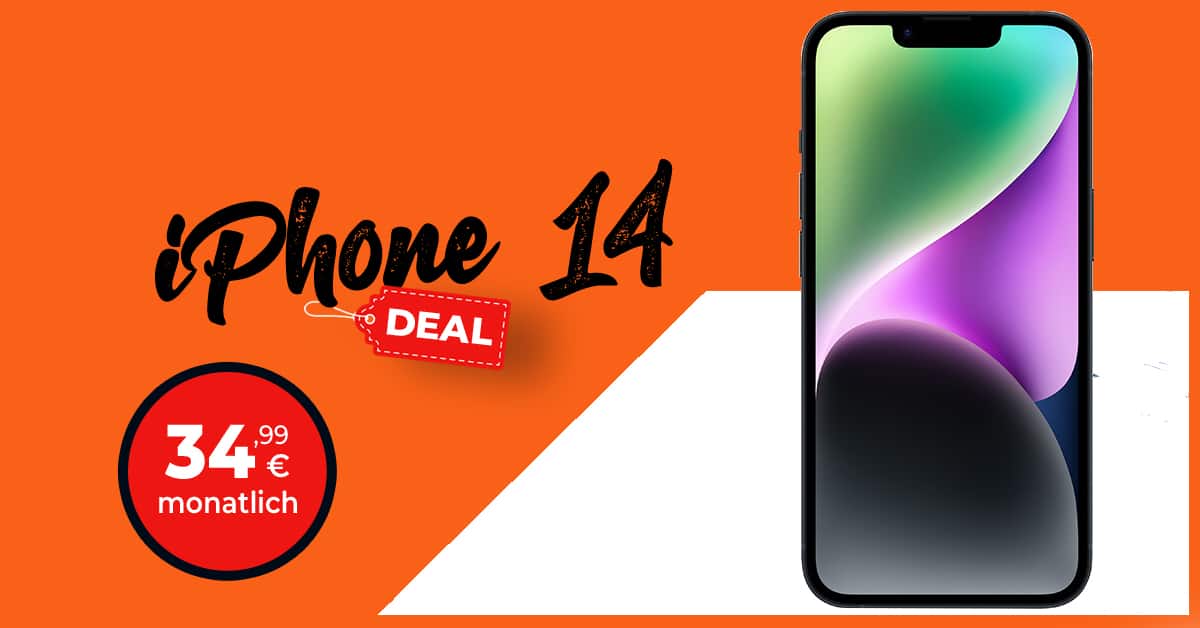 Apple iPhone 14 für einmalig 99,99 Euro mit 50€ Wechselbonus und 25GB ...