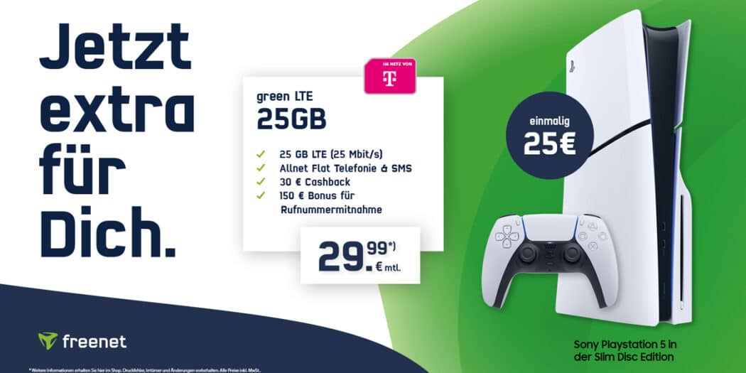 Sony Playstation 5 Slim Disc Edition PS5 mit 25GB LTE & 30€ Cashback ...