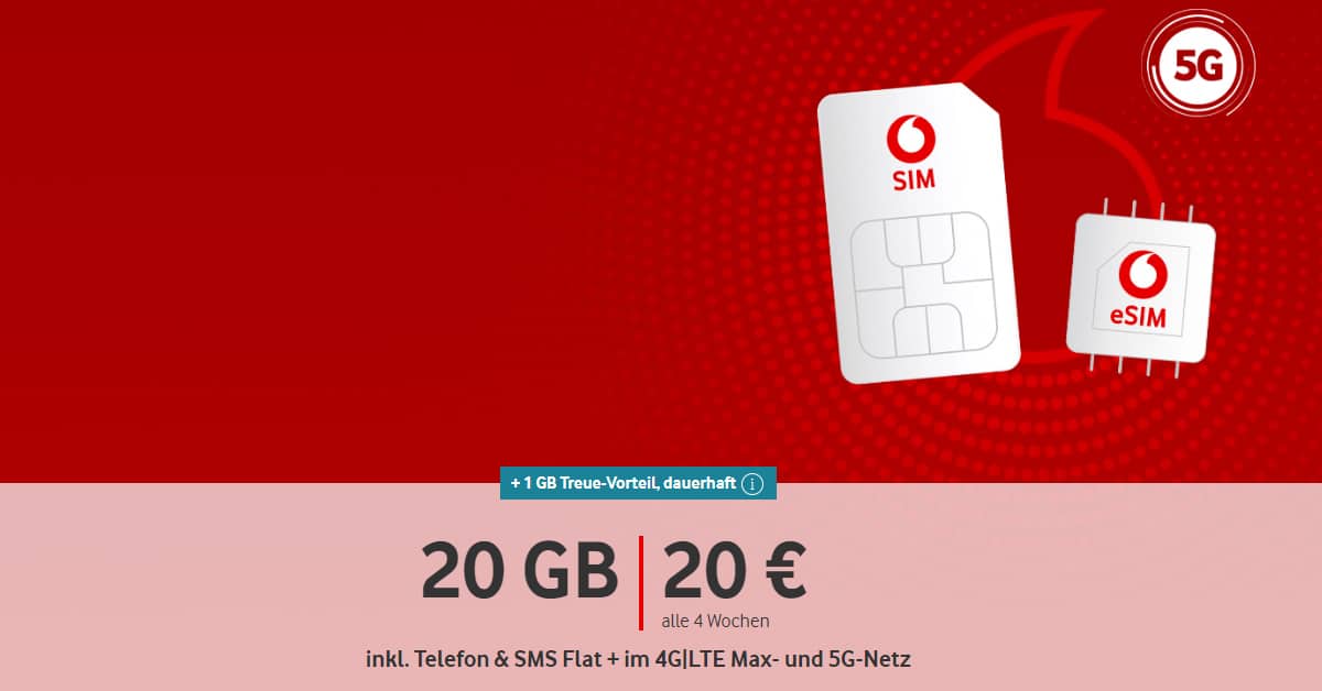 CallYa Digital Aktion – 3 x 20GB 5G/LTE & Allnet Flatrate für 12 Wochen ...