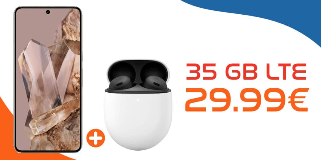 Google Pixel 8 Pro & Google Pixel Buds Pro für einmalig 29 Euro mit 35GB LTE nur 29,99 Euro ...