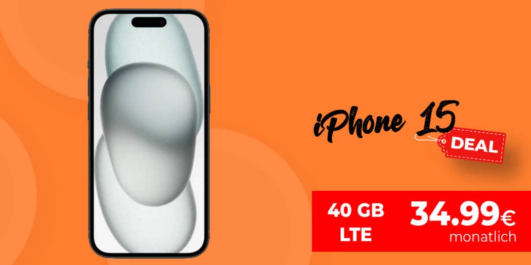 Apple iPhone 15 für einmalig 59 Euro mit 40GB LTE & 50 Euro ...