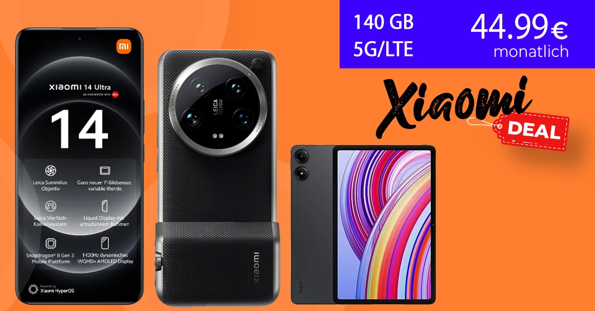 Xiaomi 14 Ultra 5G -512GB- & Xiaomi Photography Kit & Xiaomi Redmi Pad ...