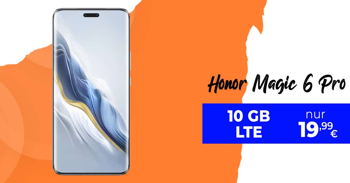 Honor Magic 6 Pro 5G für einmalig 366 Euro mit 10GB LTE & 30 Euro Wechselbonus bei ...
