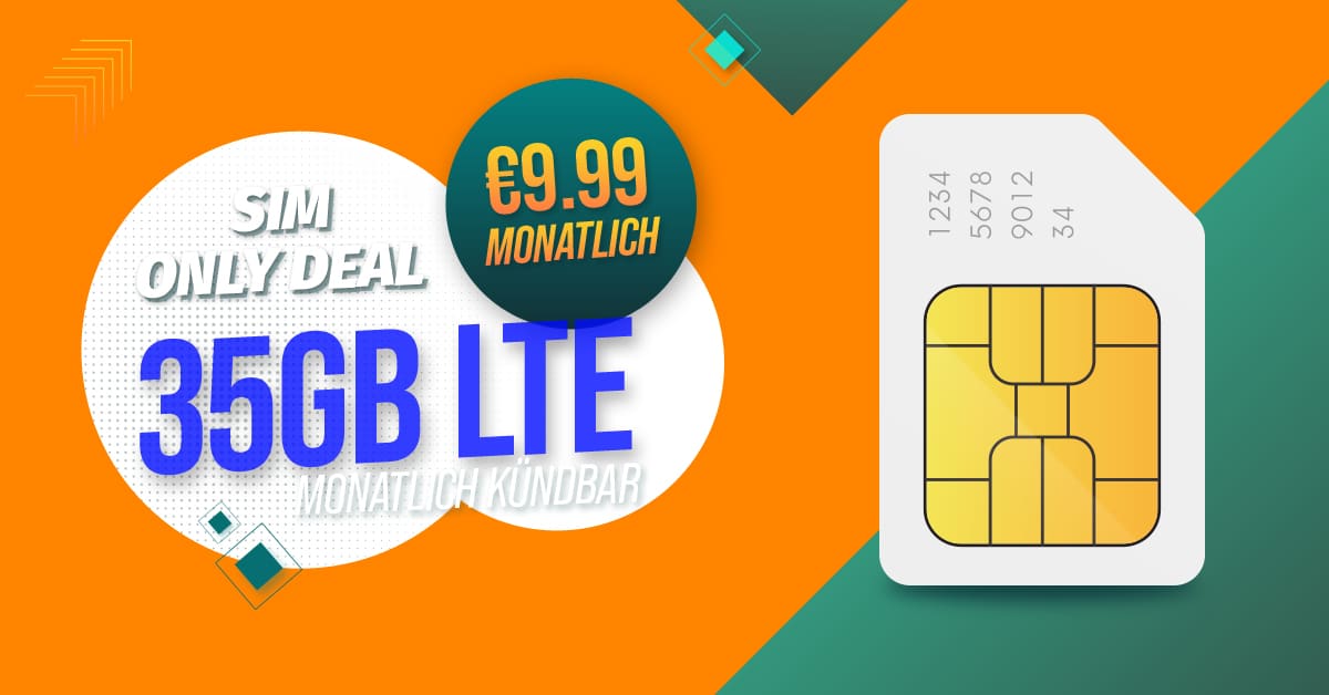 monatlich kündbar - 35GB 5G/LTE nur 9,99 Euro monatlich - HandyTarifTipp