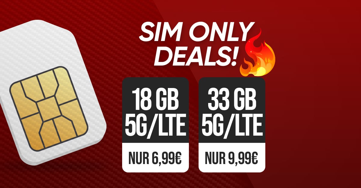 Monatlich Kündbar - 10GB nur 4,99 Euro - 18GB nur 6,99 Euro und 33GB nur 9,99 Euro monatlich ...