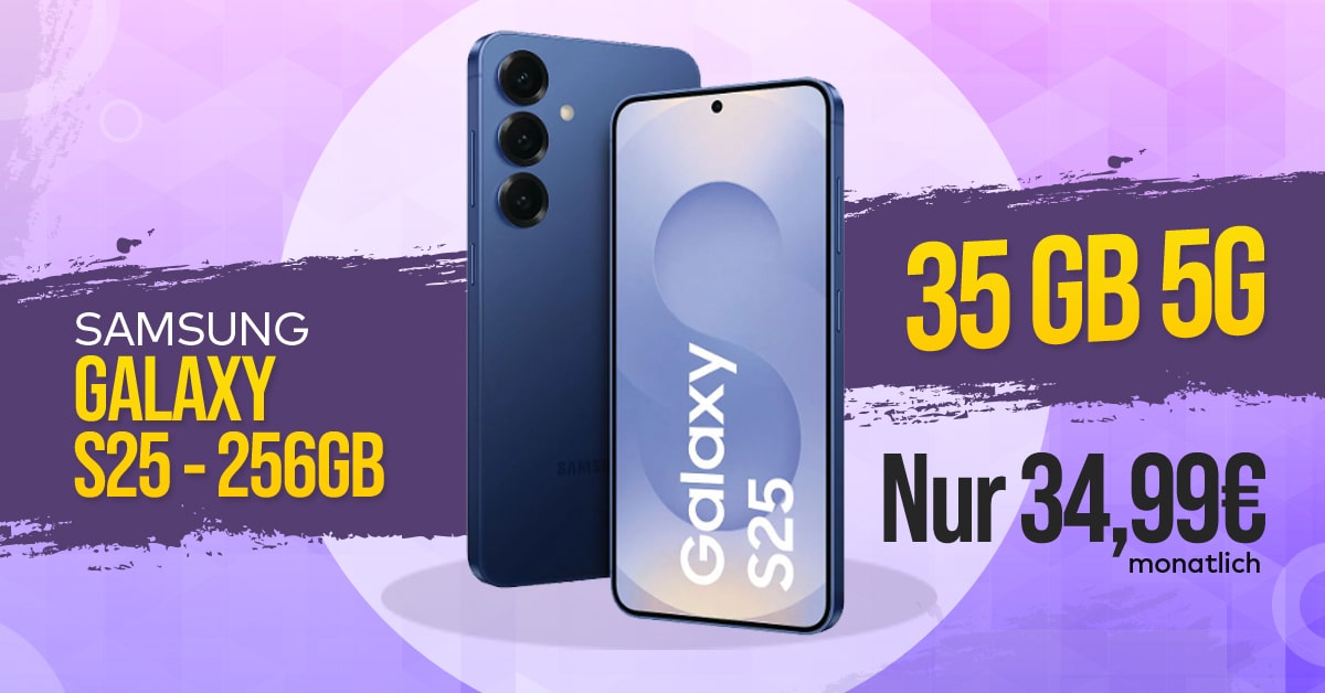 Samsung Galaxy S25 für einmalig 79.99€ (+AG 39.99€) mit 35GB Telekom und 50 Euro Wechselbonus ...