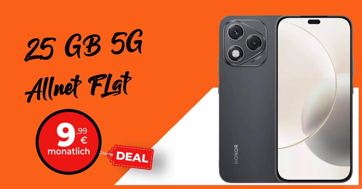 Honor 400 lite -256GB- für einmalig 1 Euro (+AG 29.99€) mit 25GB und 30 Euro Wechselbonus nur 9. ...