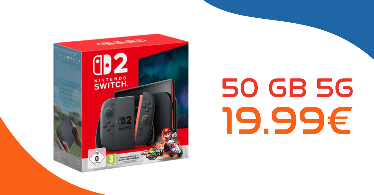 Nintendo Switch 2 Black inkl. Mario Kart World für einmalig 49 Euro mit ...