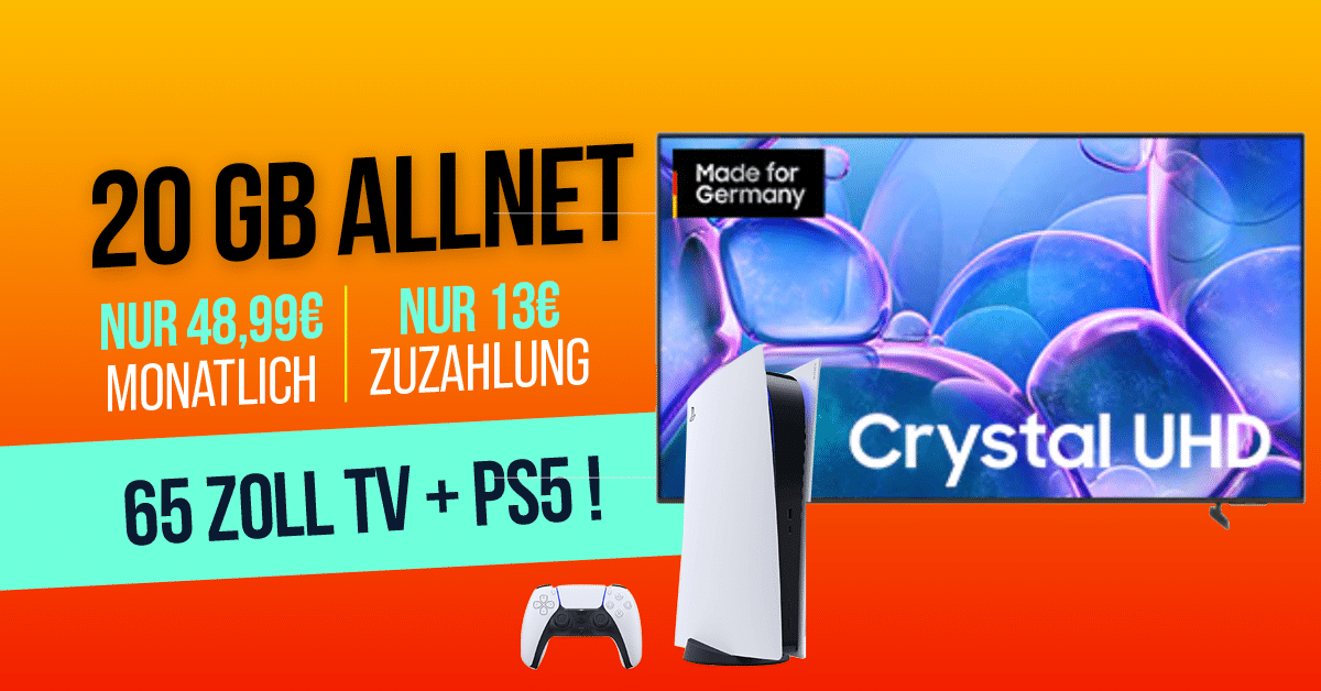 Samsung UHD 4K 65 Zoll TV & PS5 PlayStation 5 Digital Slim mit 20GB 5G ...