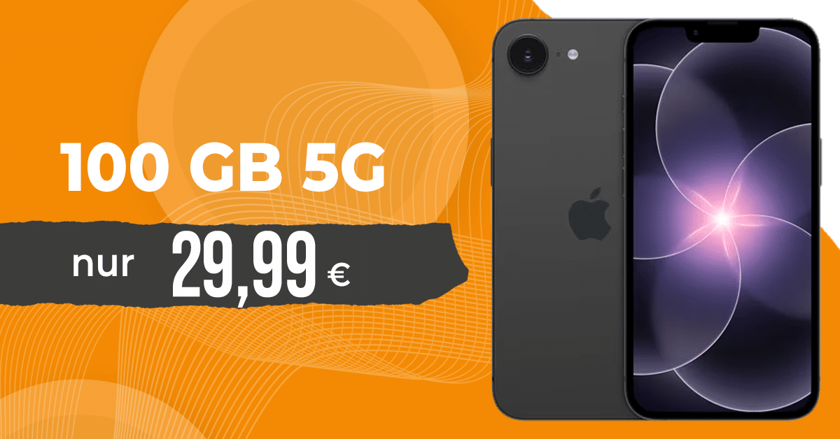 iPhone 17e für einmalig 80 Euro mit 100GB Allnet Flat nur 29.99 Euro ...