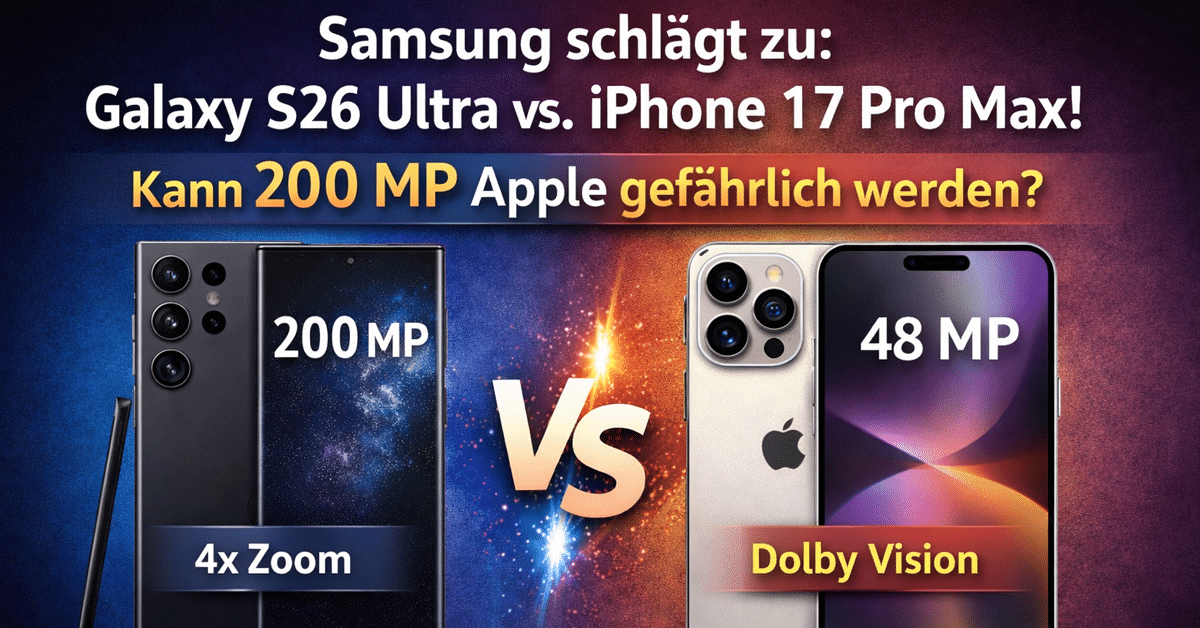 Samsung Galaxy S26 Ultra vs iPhone 17 Pro Max: Das große Flaggschiff ...